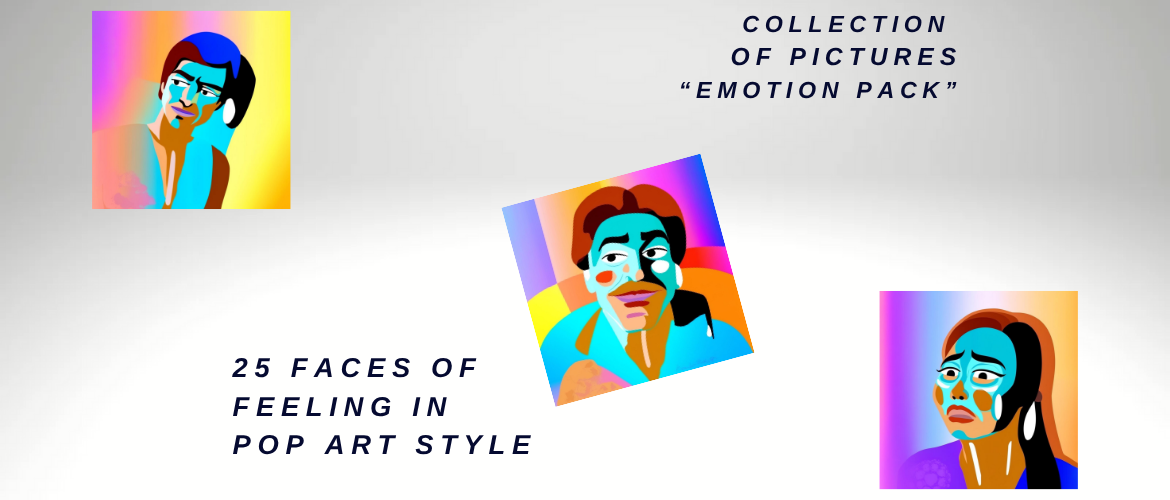Collection of pictures Emotion Pack – 25 Pop Art Faces of Feeling